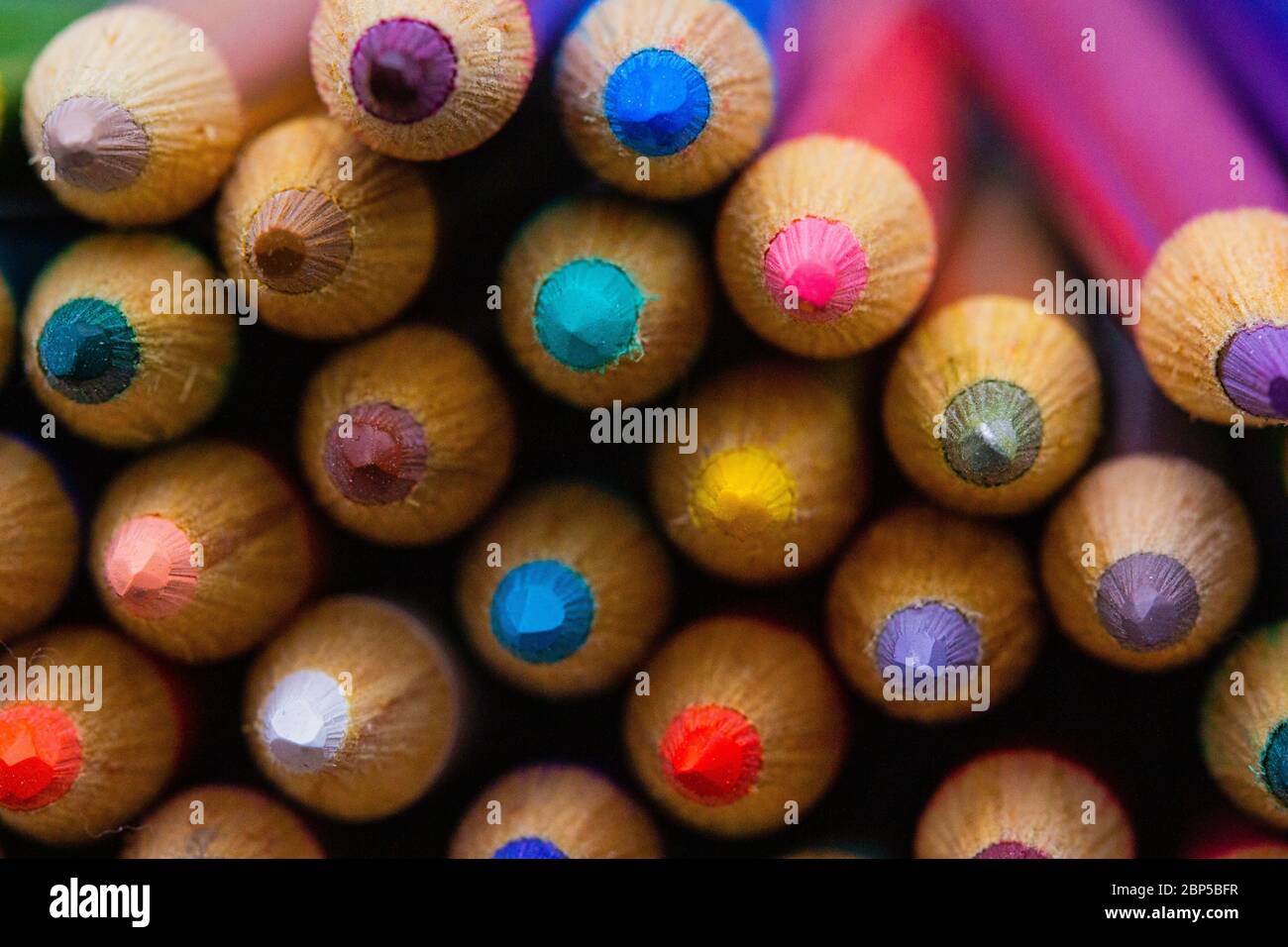 Macro picture of colored pencils Stock Photo - Alamy