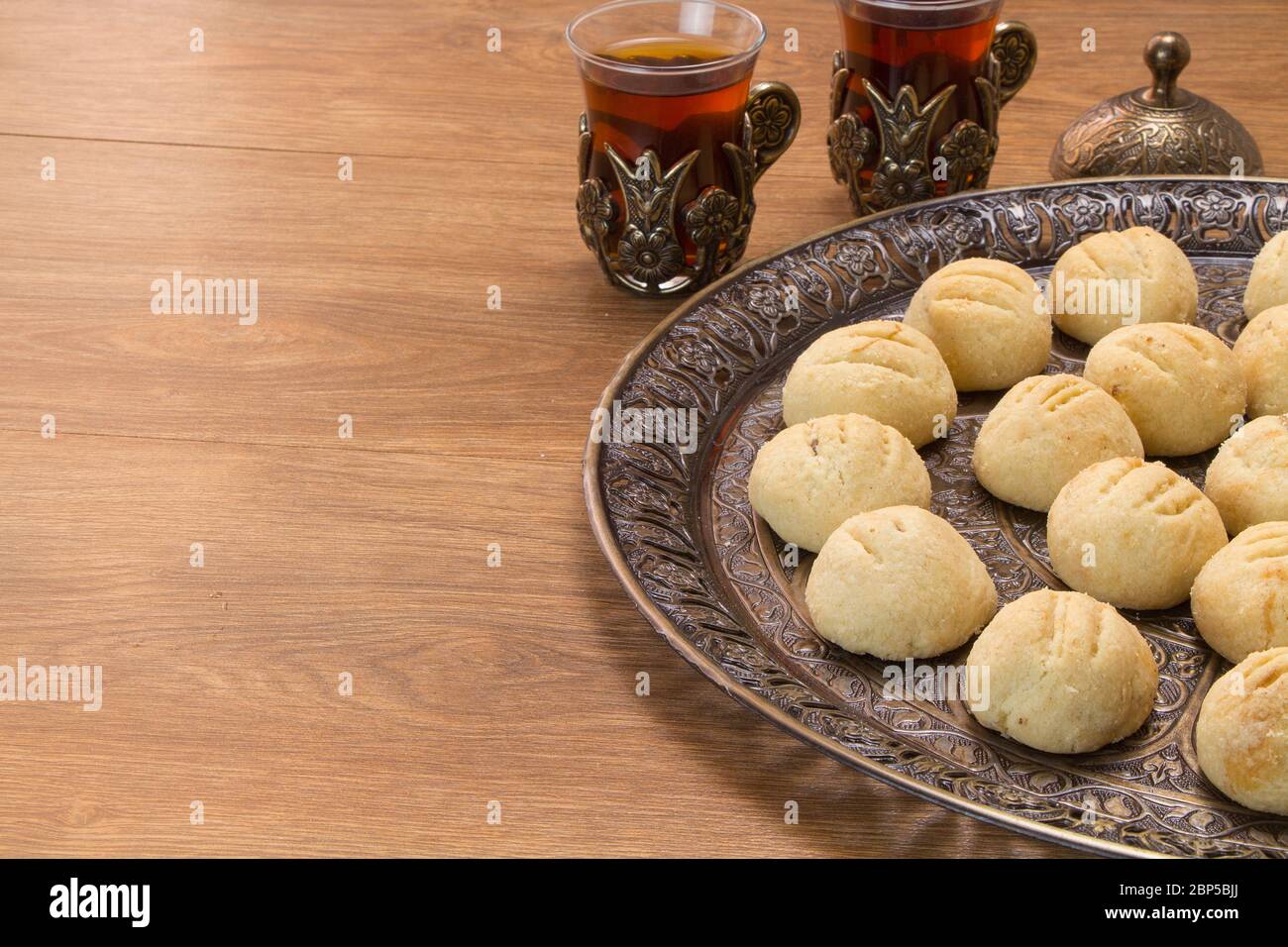Kahk El Eid - Cookies of Eid El Fitr with red tea for Eid Elfitr ...