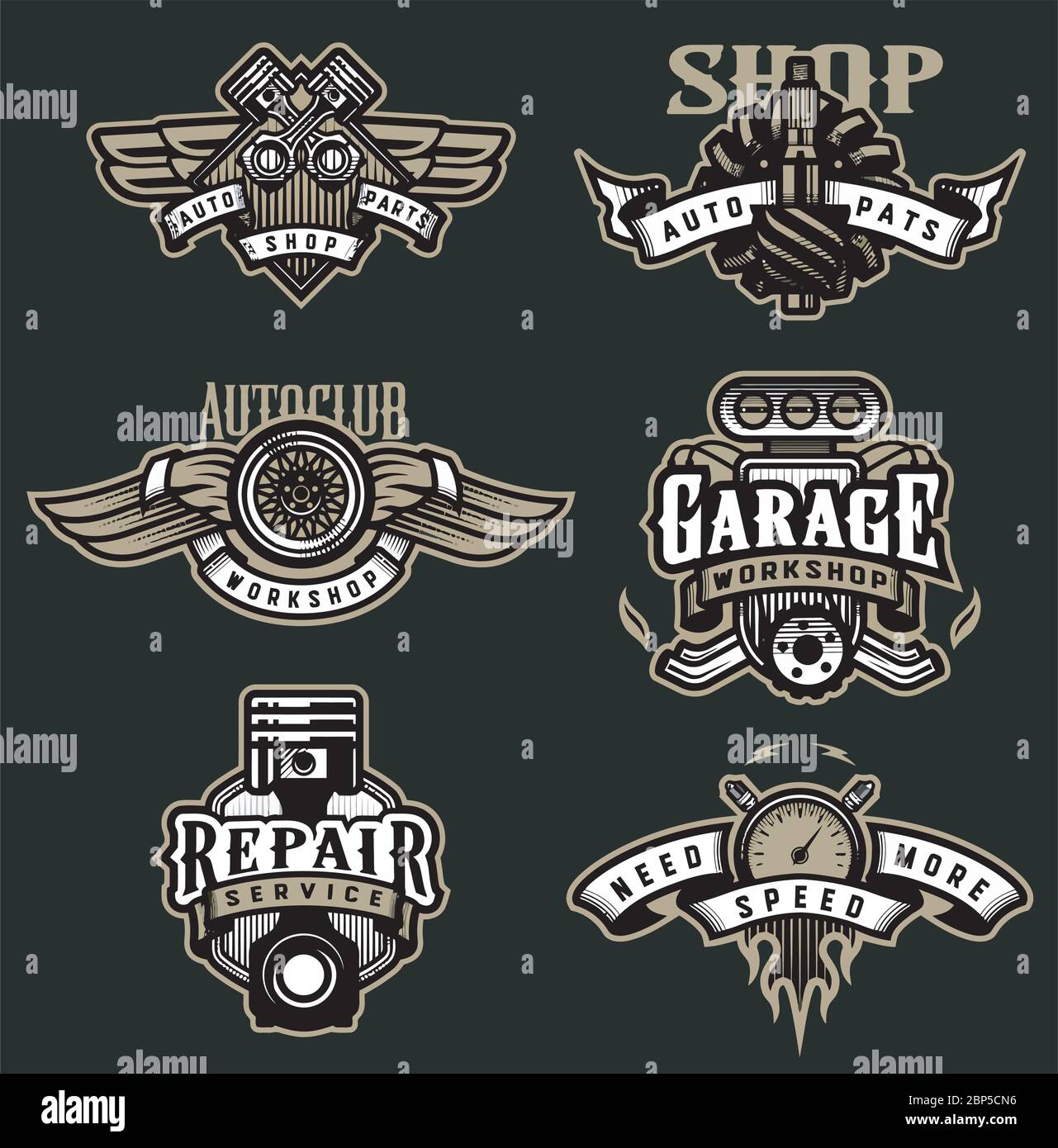 Automobiles banner design element, logo design element. Auto service ...
