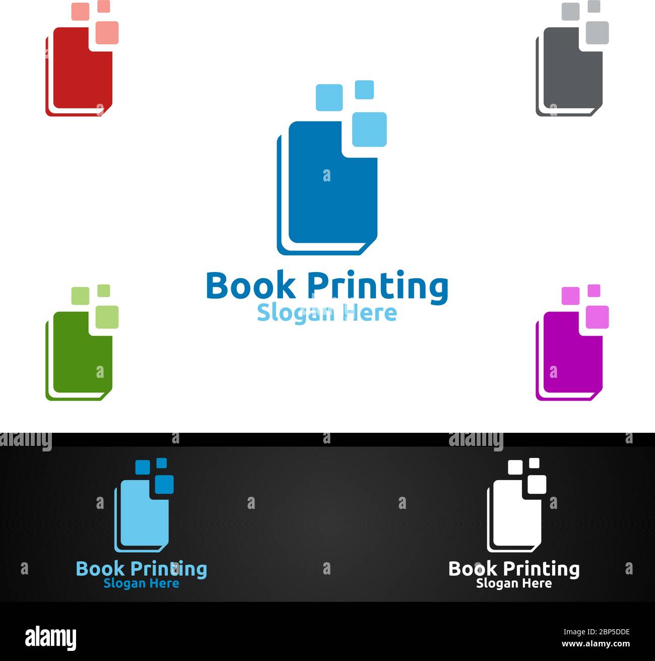 Book Printing Company Vector Logo Design for Book sell, Book store ...