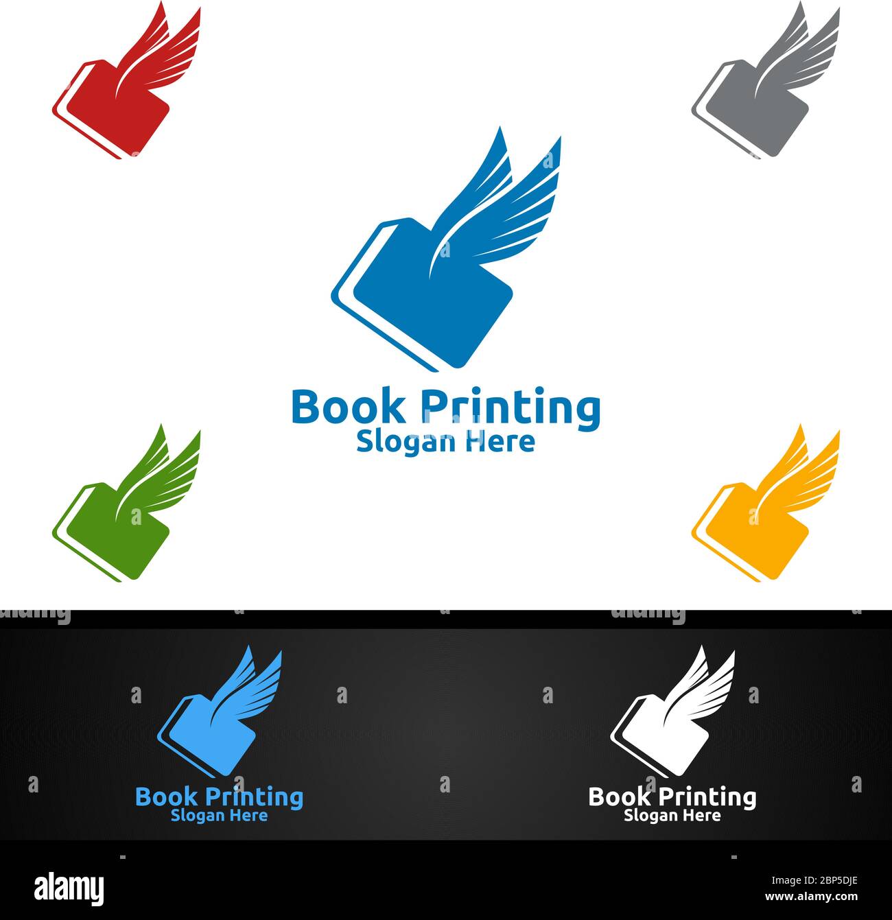 Flying Fast Book Printing Company Vector Logo Design for Book sell ...