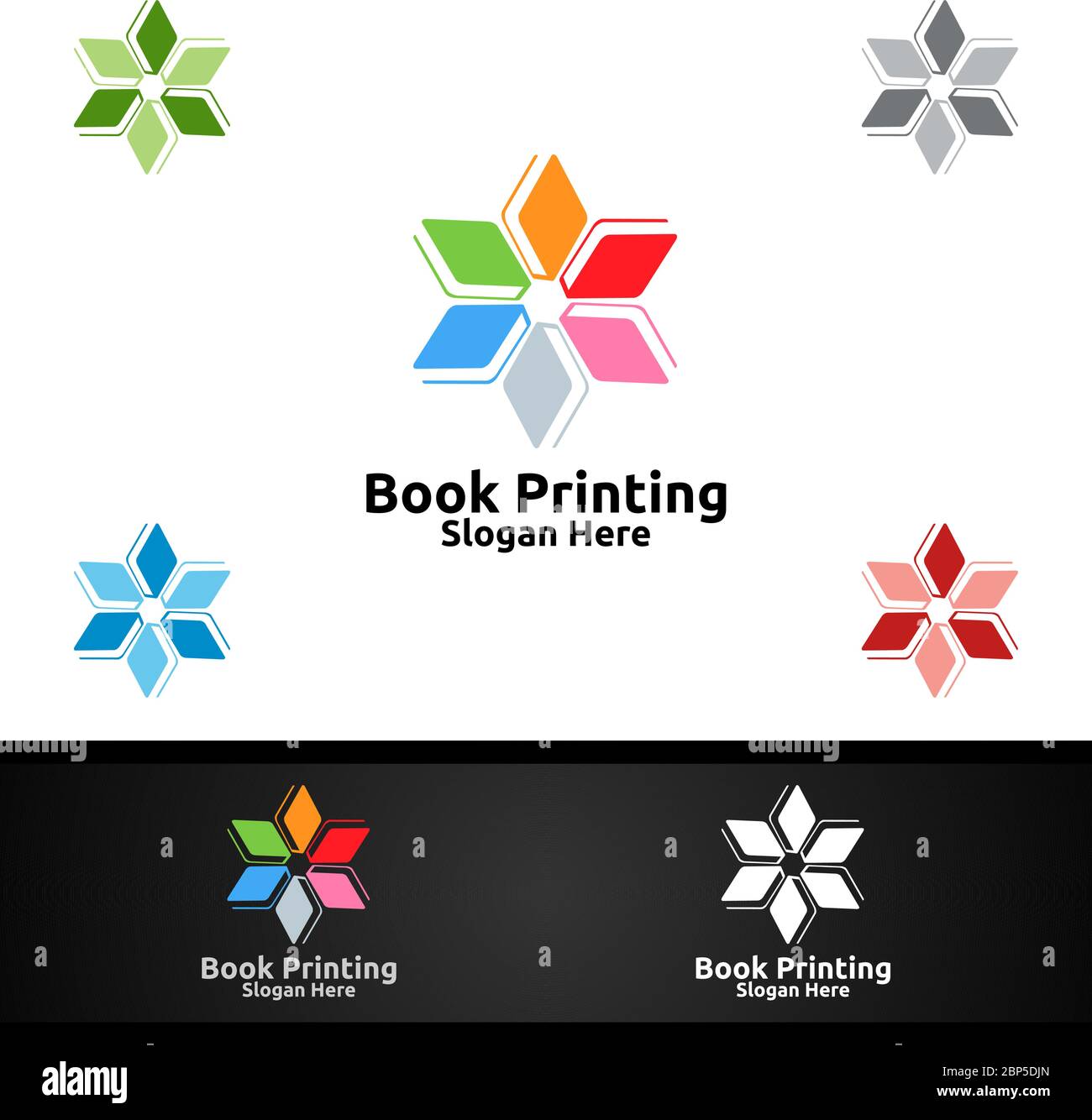 Star Book Printing Company Vector Logo Design for Book sell, Book store ...