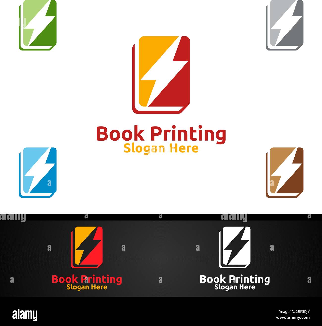 Fast Book Printing Company Vector Logo Design for Book sell, Book store ...