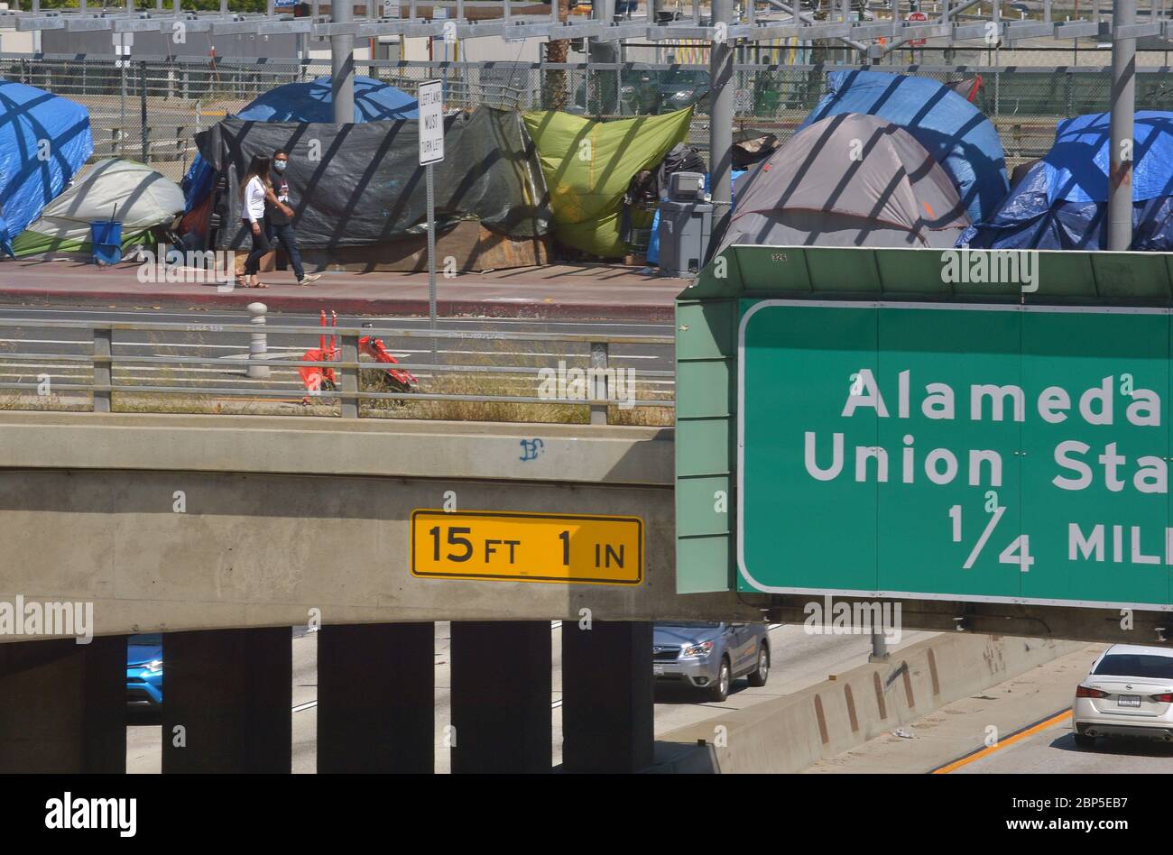 Homeless encampment under freeway overpass hi-res stock photography and ...