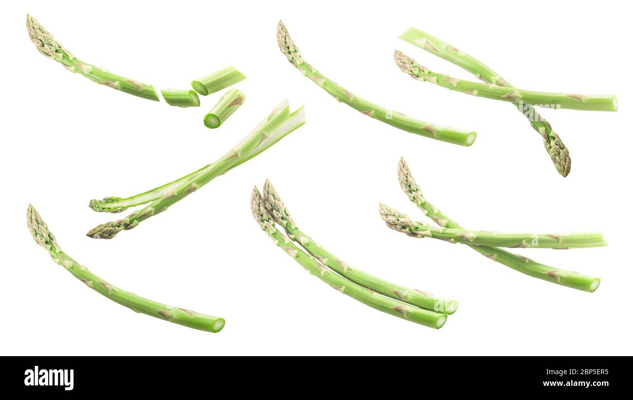 Asparagus shoots (Asparagus officinalis), isolated, top view Stock ...