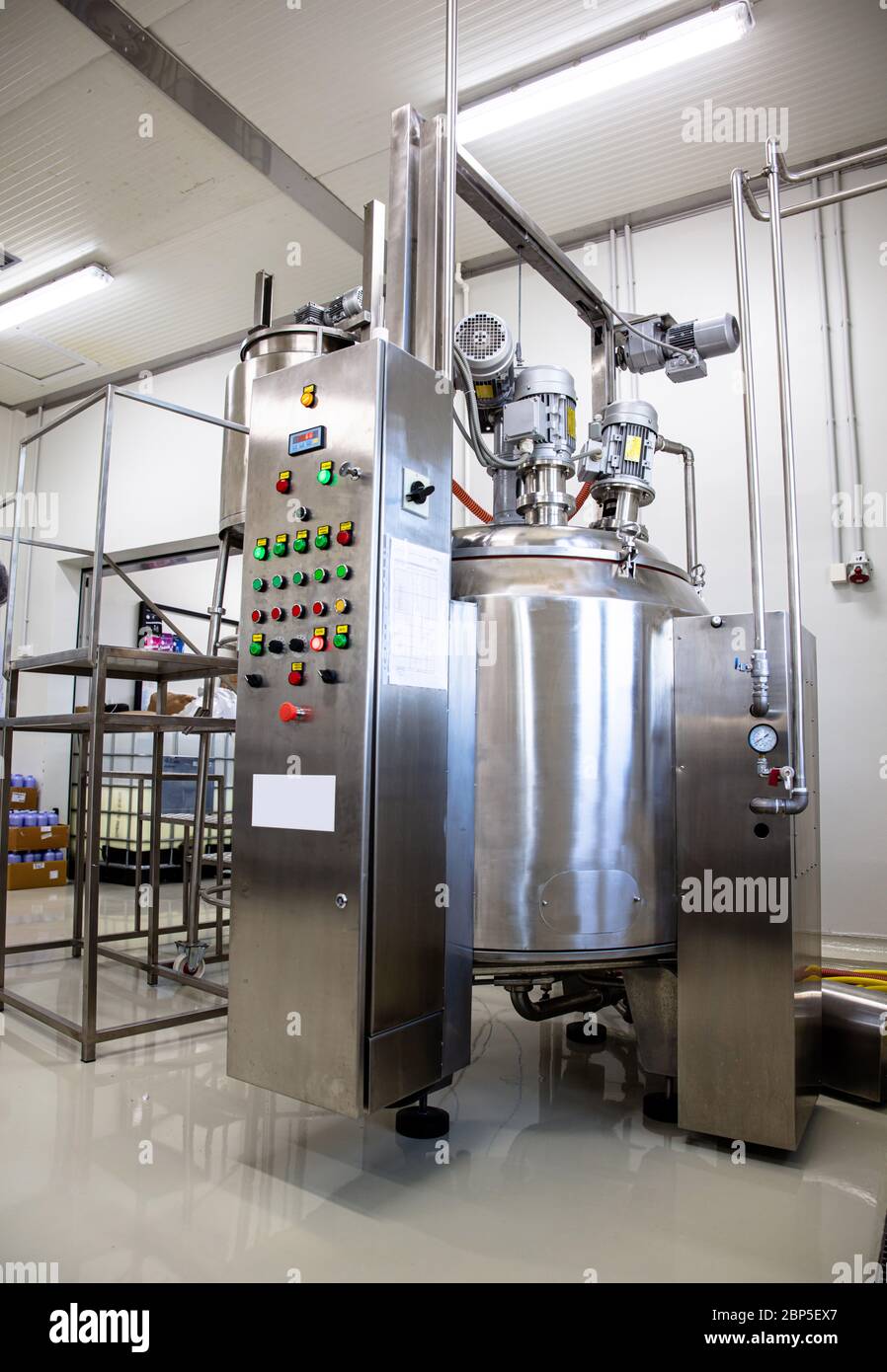 Cosmetic industry equipment and production process Stock Photo - Alamy
