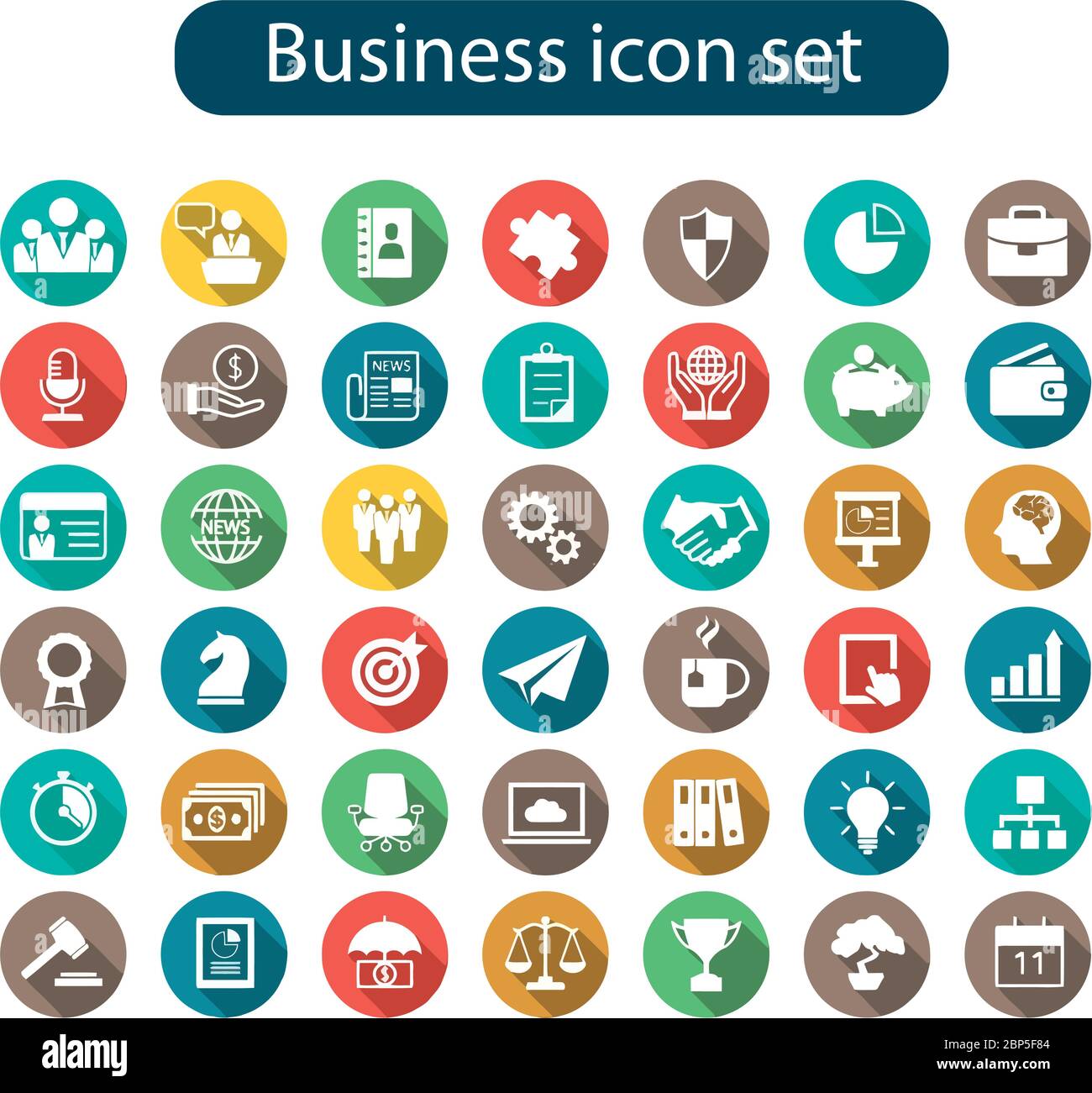 Complete business icon set for web design, graphics design and UI/UX ...