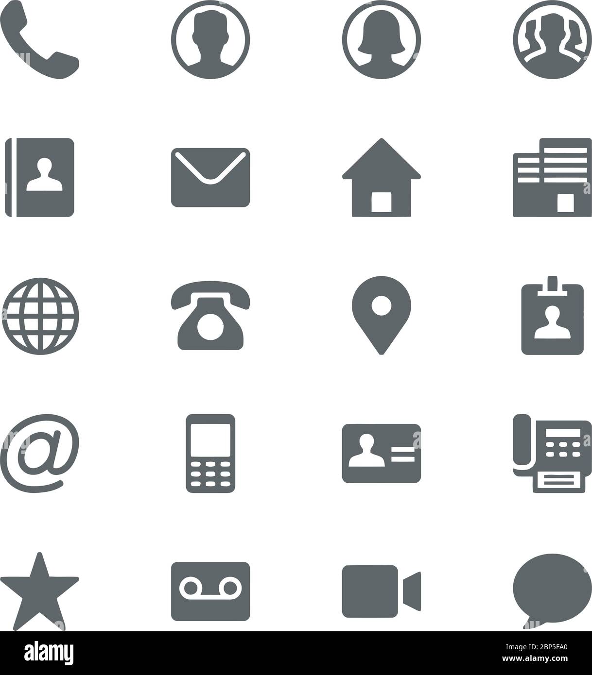 Contact icon set and Contact glyphs icons set. Icon set on white ...