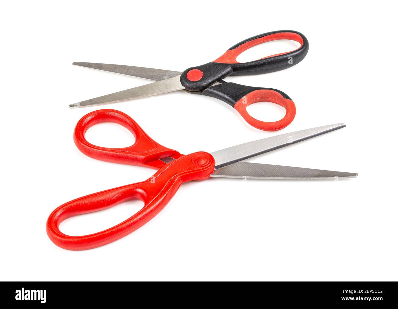 Scissors with plastic handles isolated on white background Stock Photo ...