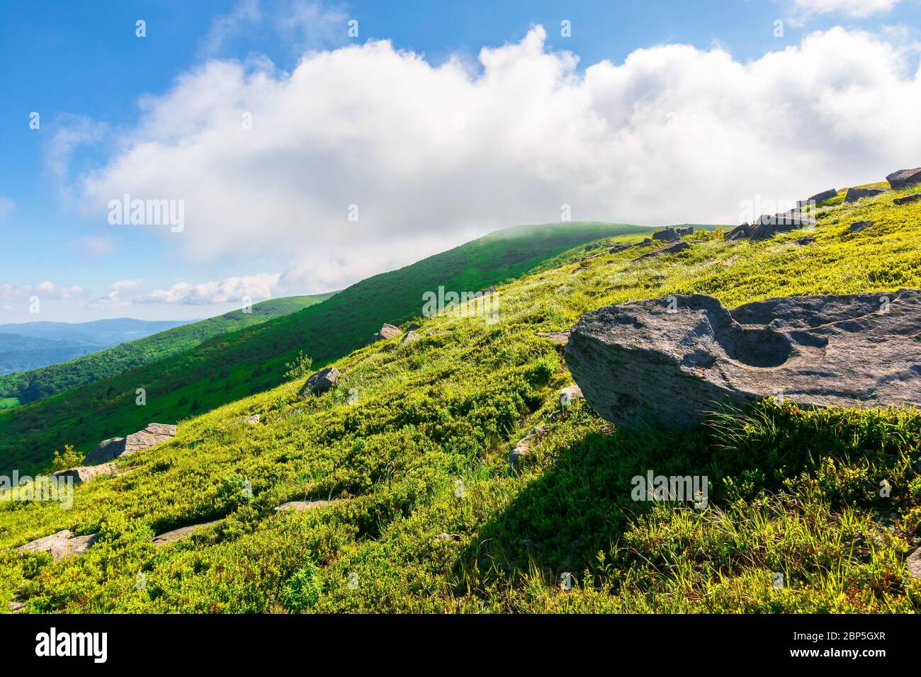 great alpine scenery in summertime. beauty if green and blue colors in ...
