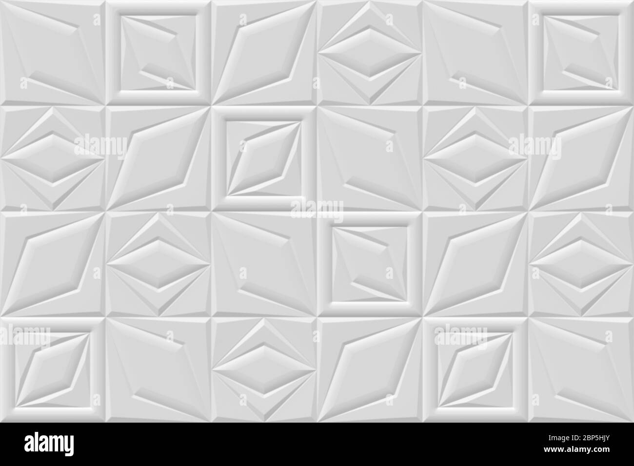White seamless geometric texture. Origami paper style. 3D rendering ...