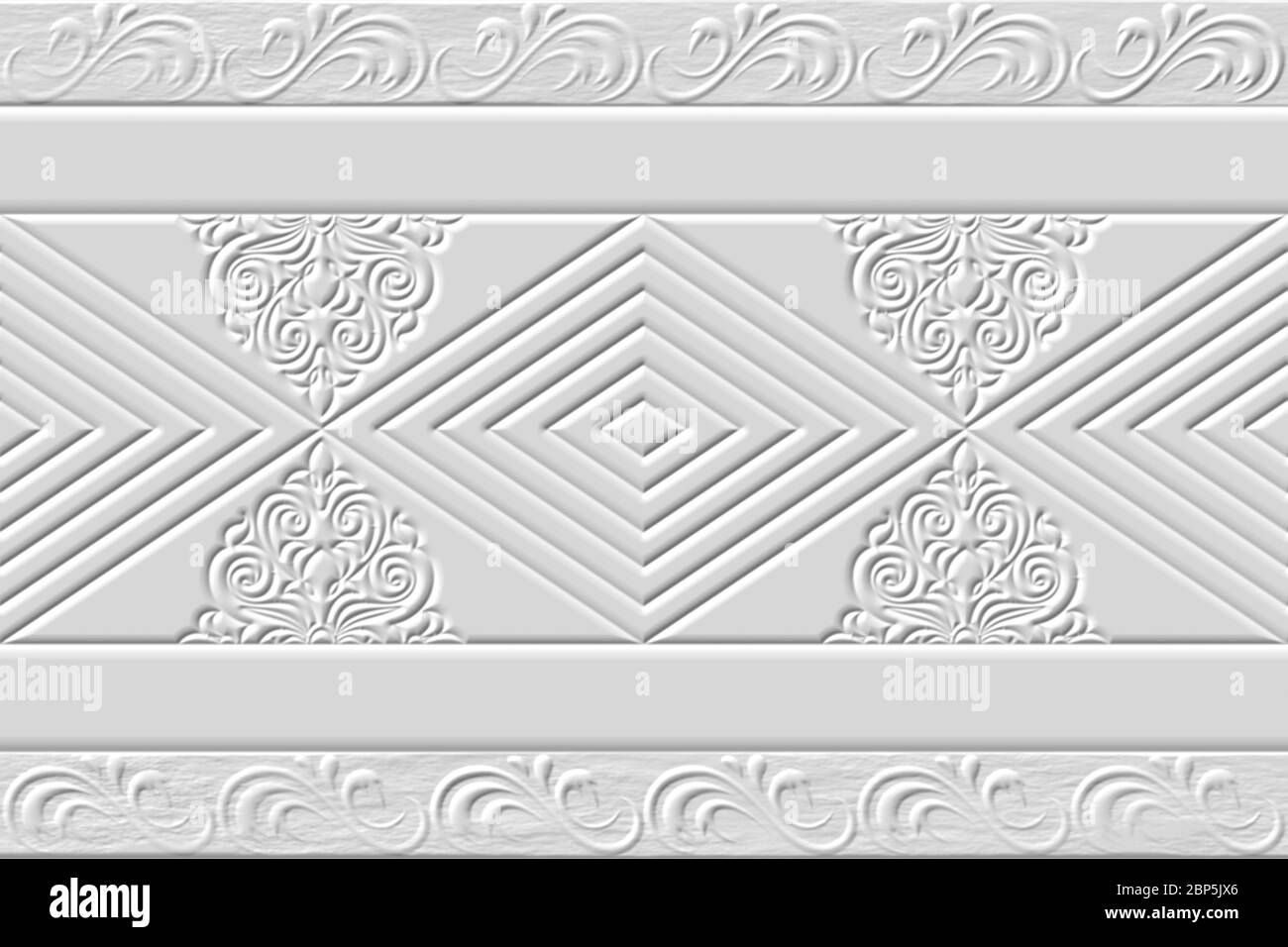 White seamless geometric texture. Origami paper style. 3D rendering ...