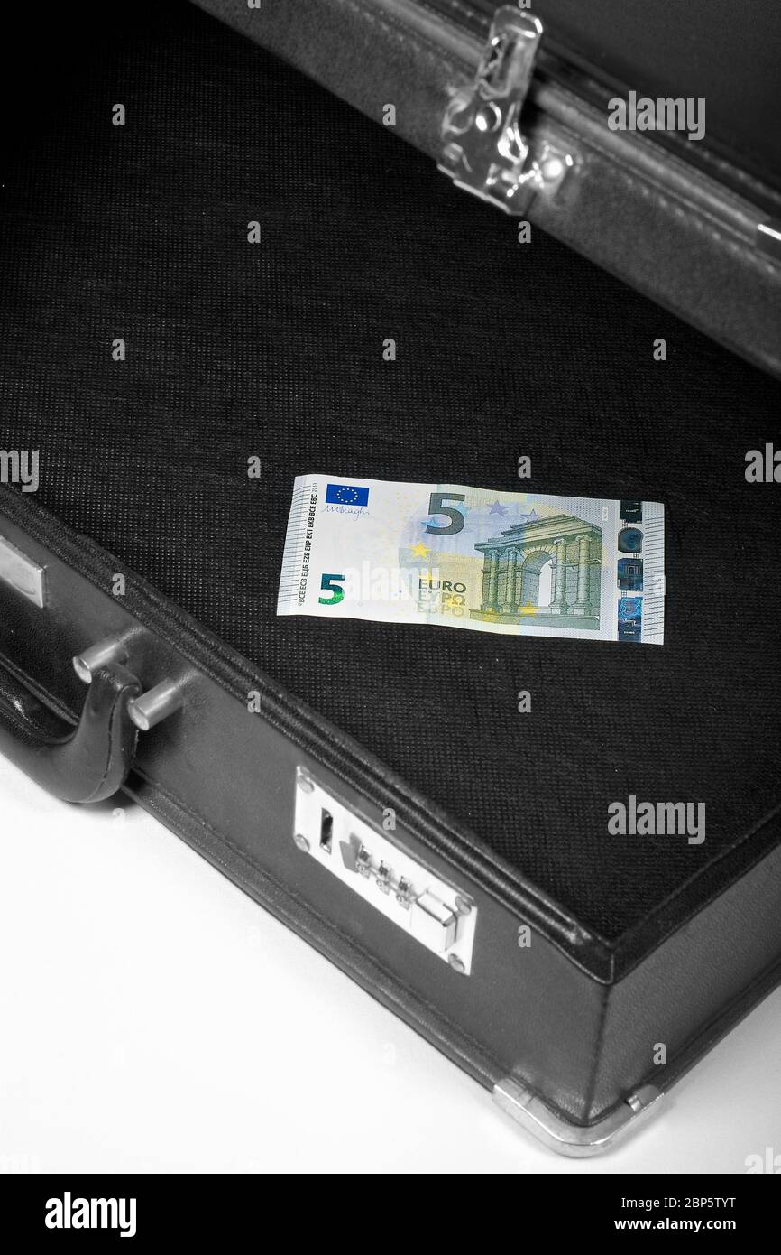 Empty money suitcase Stock Photo - Alamy
