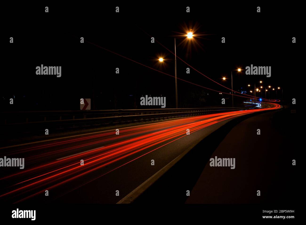 Night transportation trails in the city Stock Photo - Alamy