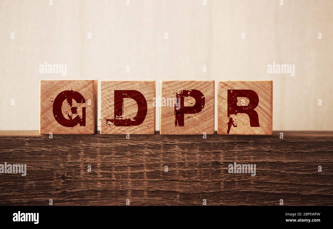 GDPR - symbol of the new General Data Protection Regulation on wooden ...