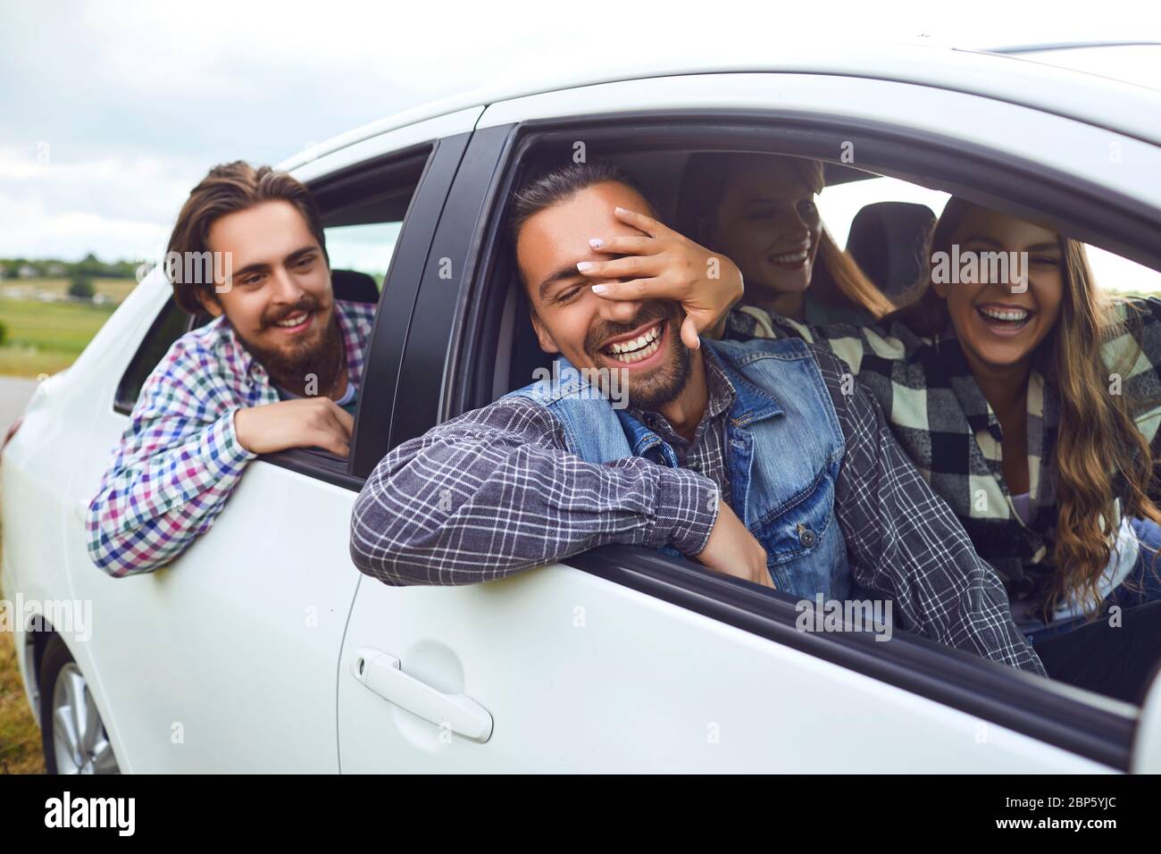 Happy men and car hi-res stock photography and images - Alamy