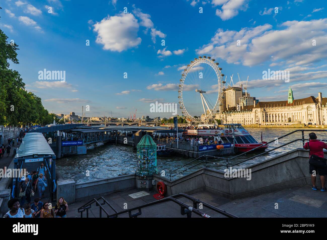 London Eye and river Thames in London, UK Stock Photo - Alamy