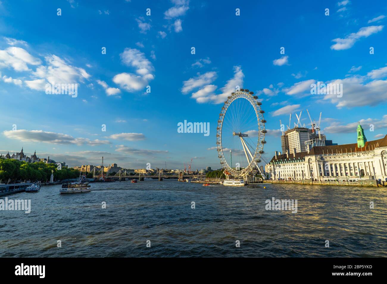 London Eye and river Thames in London, UK Stock Photo - Alamy