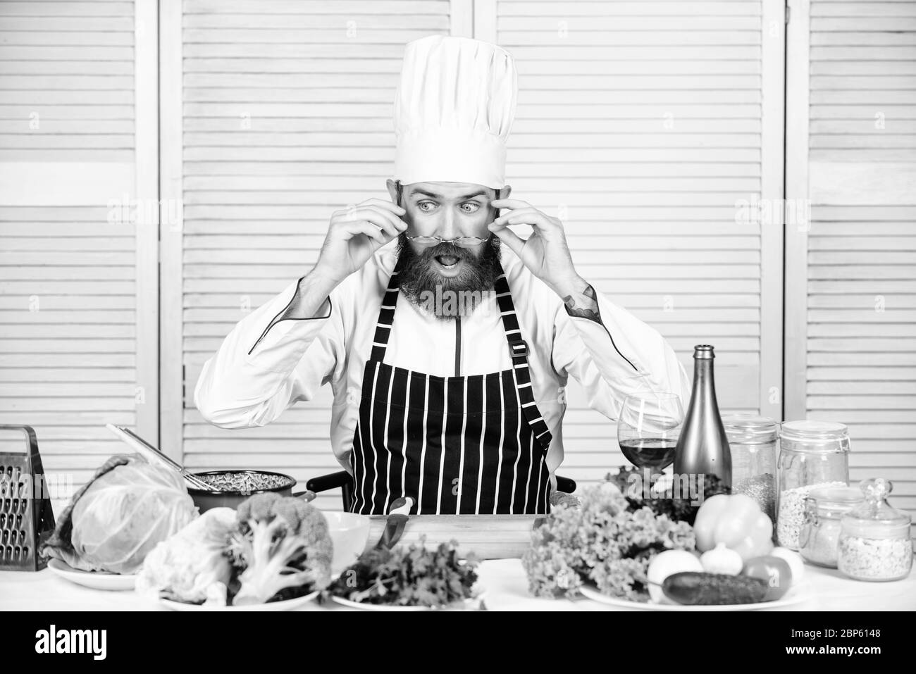 Master chef concept. Culinary is exciting. Chef handsome hipster. Get ...