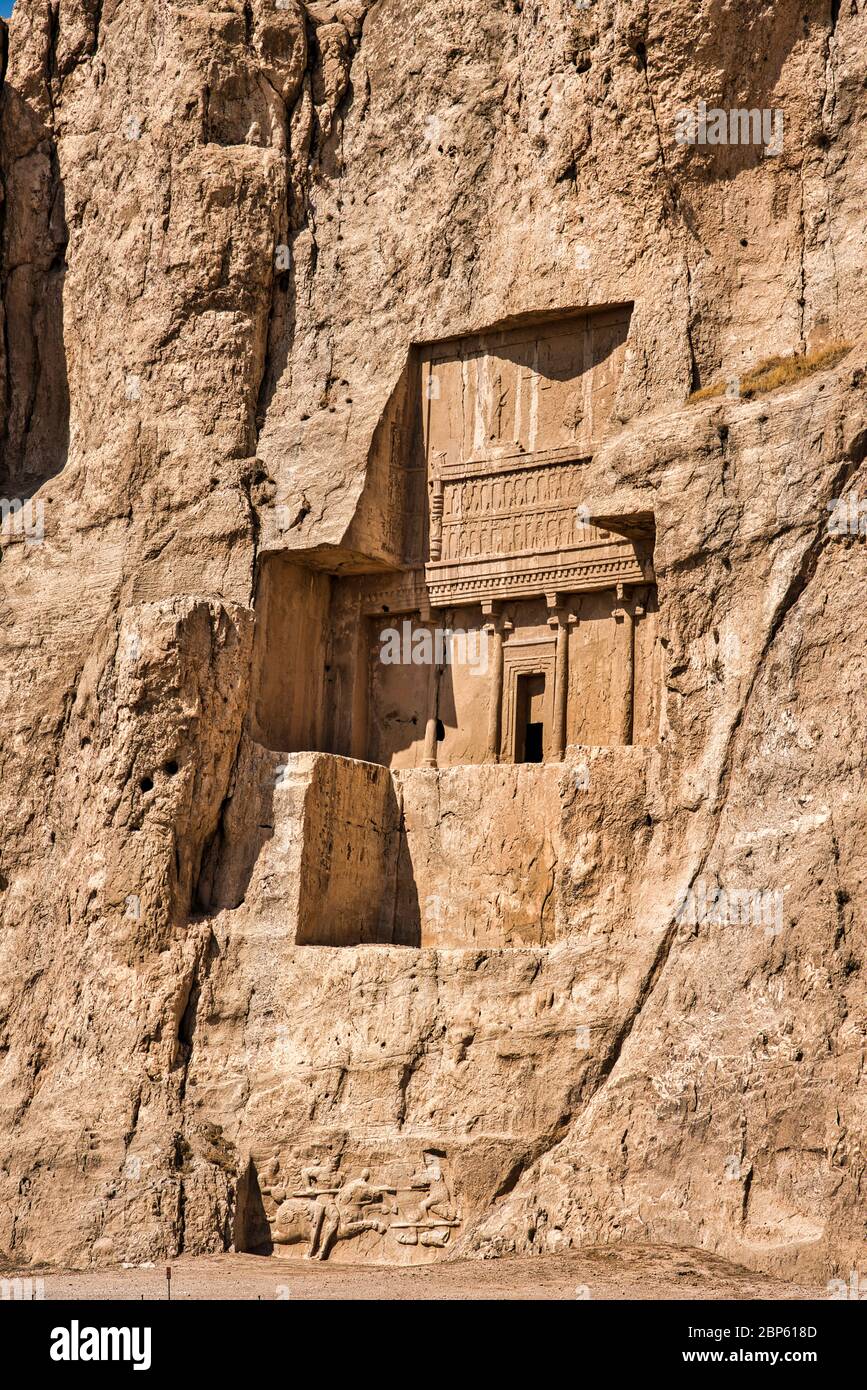 Tomb of Artaxerxes I, necropolis of Naqsh-e Rostam, Iran Stock Photo ...