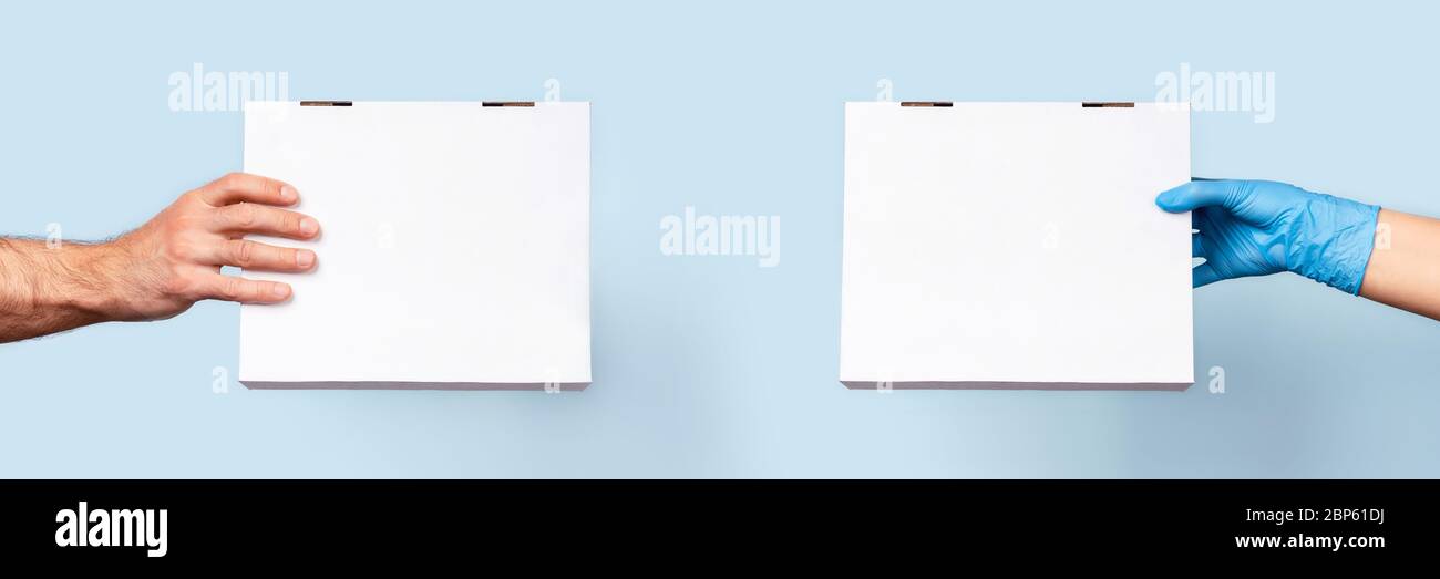 Safe delivery with care for yourself and others. Front view to delivery ...