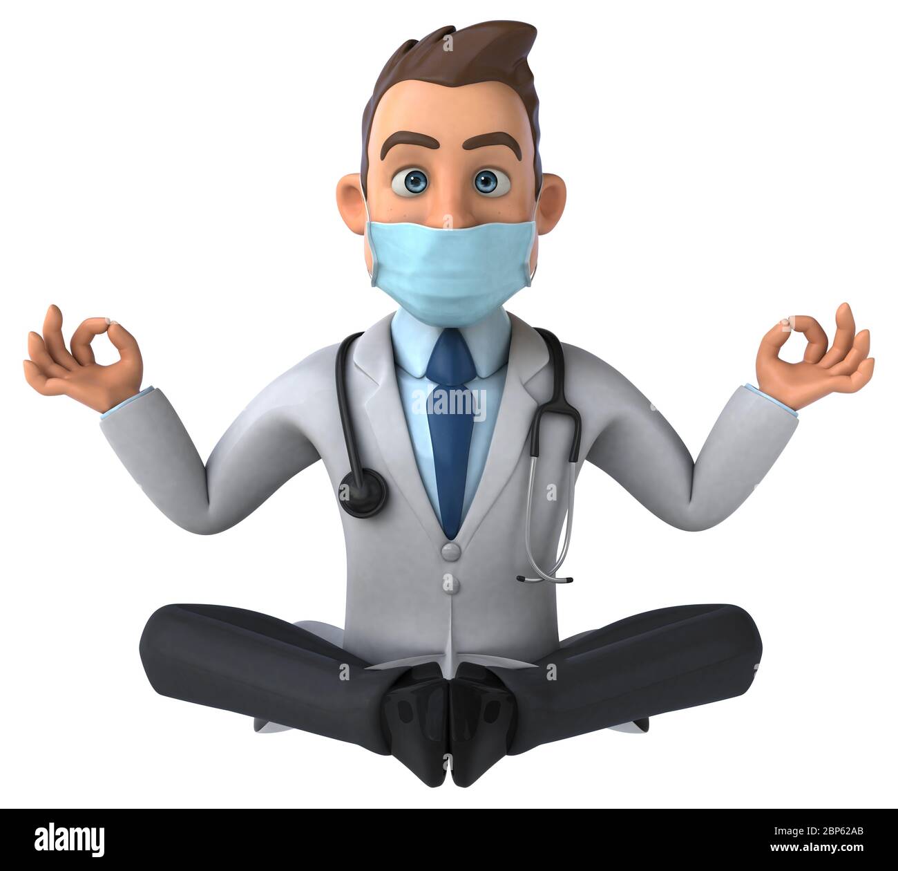 Fun cartoon doctor character with a mask Stock Photo - Alamy
