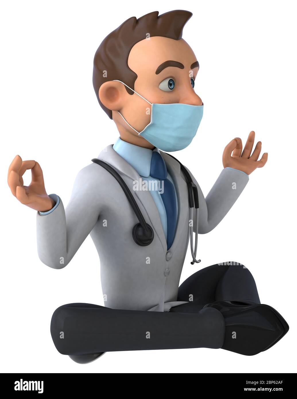 Fun cartoon doctor character with a mask Stock Photo - Alamy