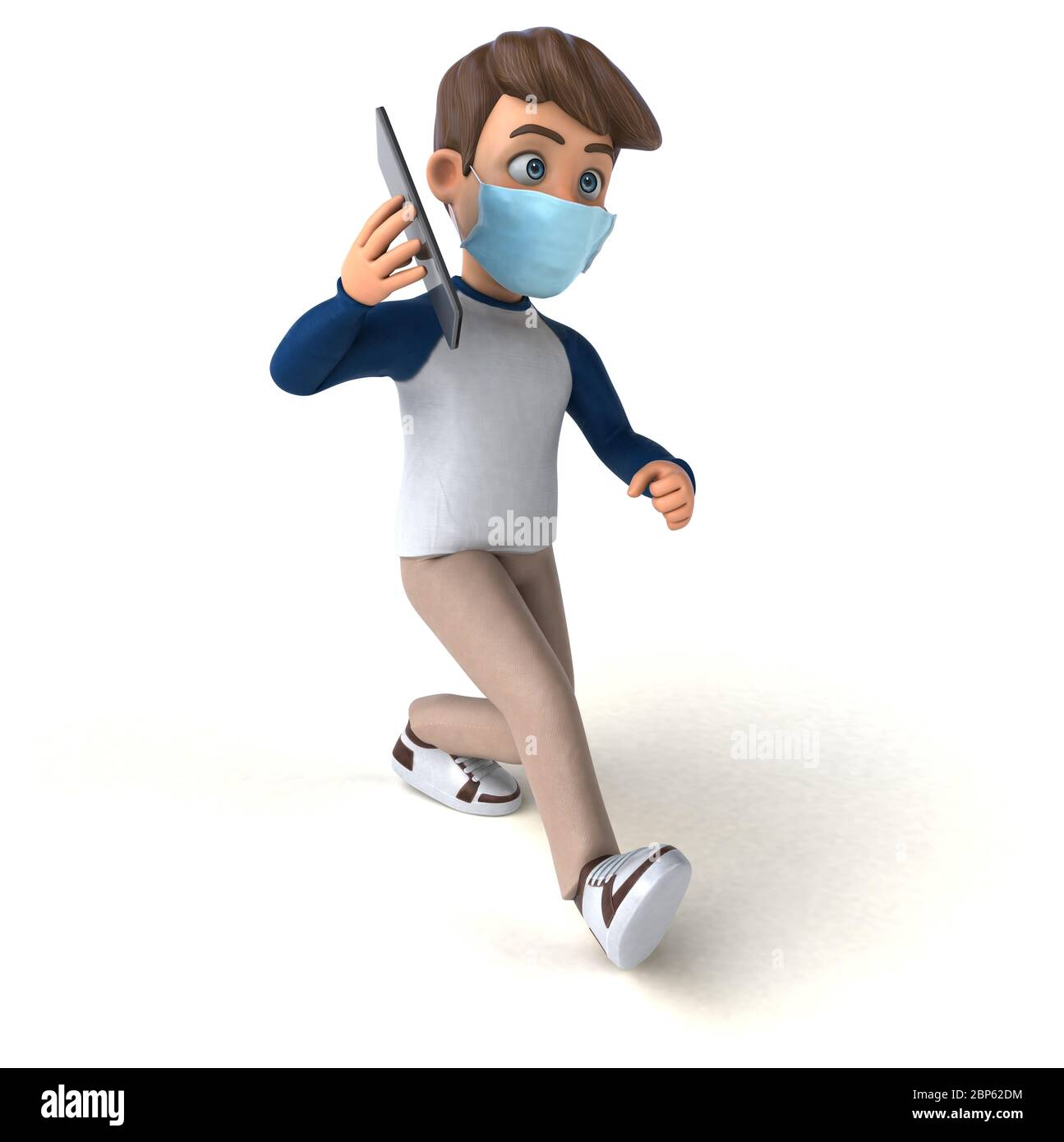 Fun cartoon kid character with a mask Stock Photo - Alamy