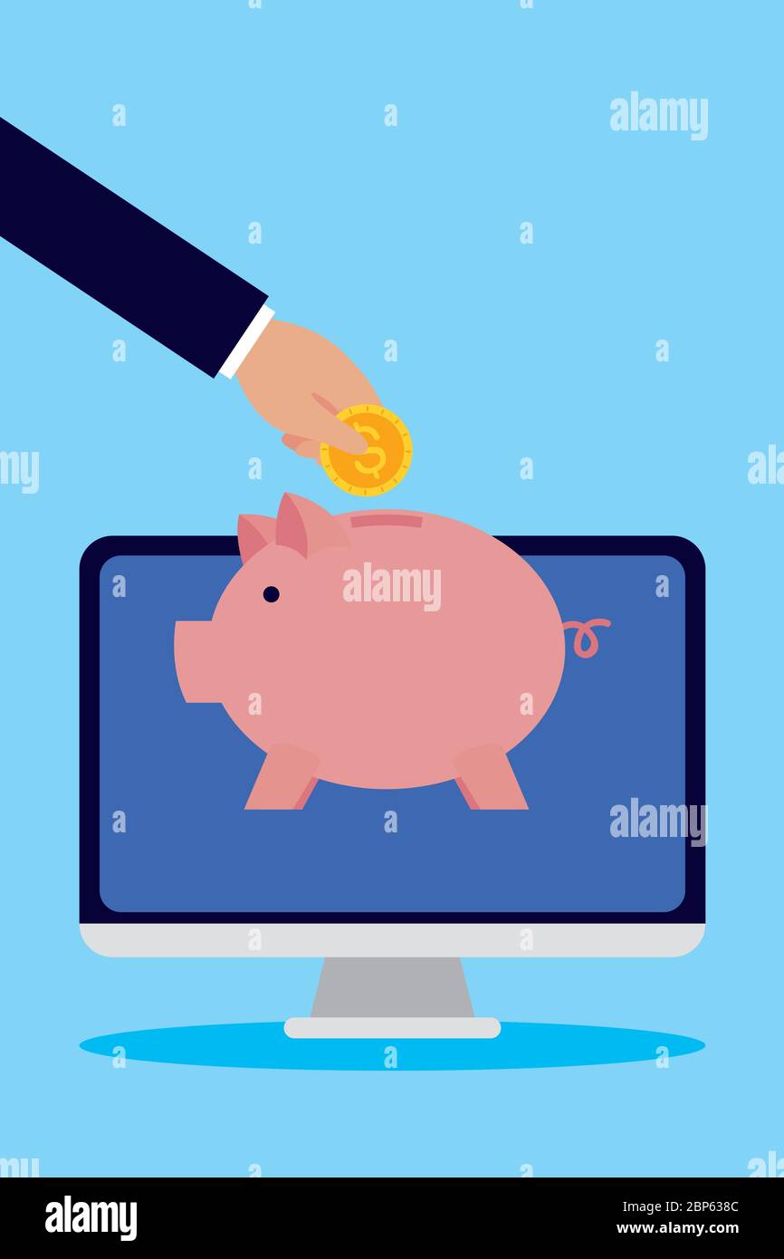 banking online technology with desktop Stock Vector Image & Art - Alamy