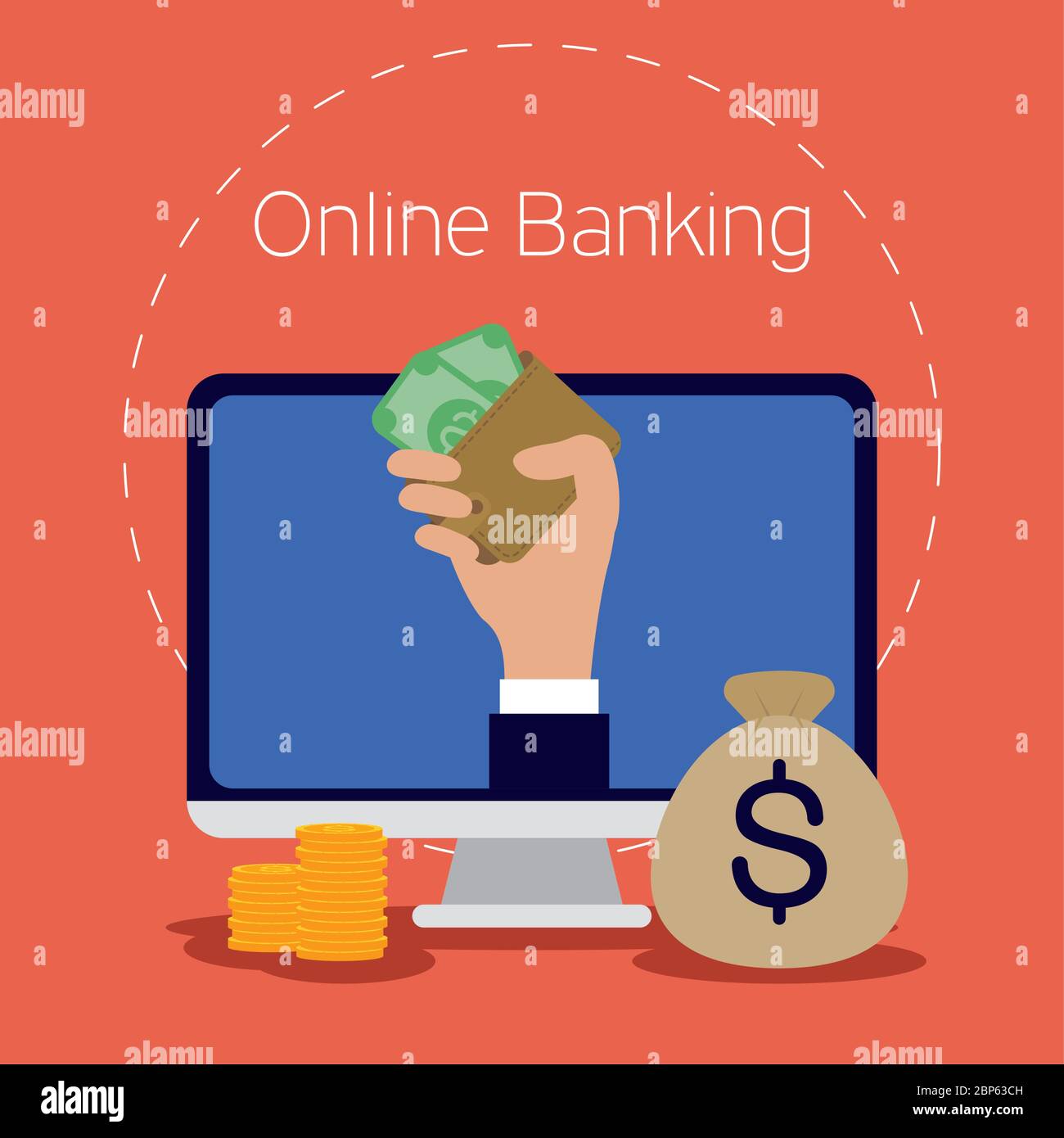 banking online technology with desktop Stock Vector Image & Art - Alamy