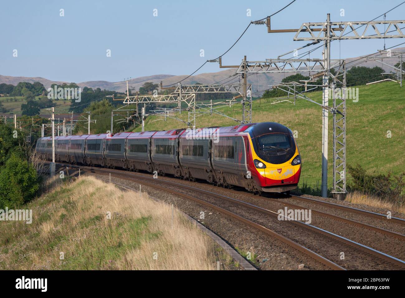 Virgin Trains class 390 Alstom pendolino train on the west coast ...