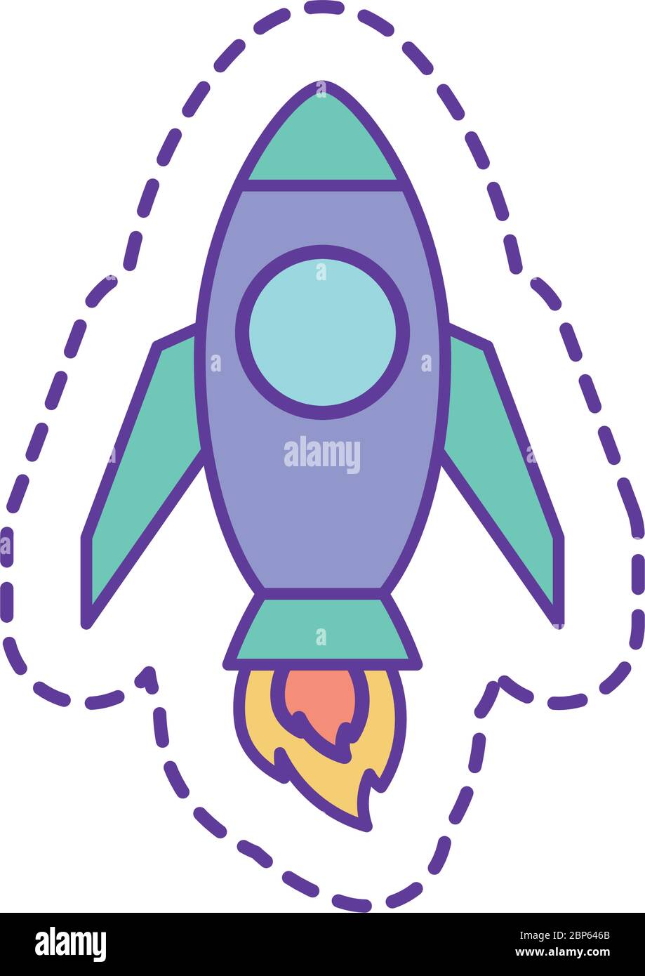 rocket line and fill style icon design, Cute patch expression emoticon ...