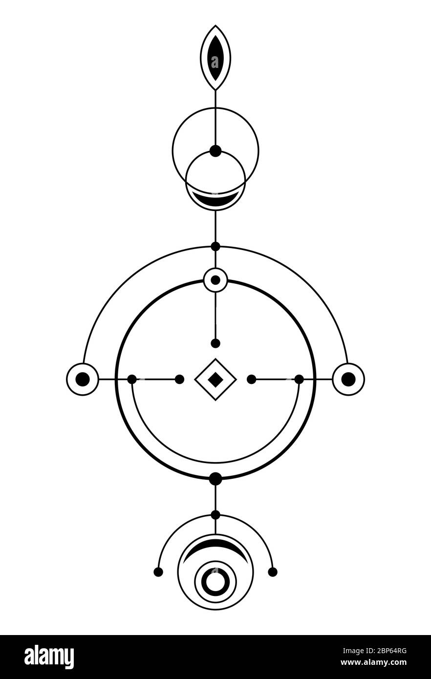 Abstract geometric symbol. Sacred geometry sign with geometric shapes ...