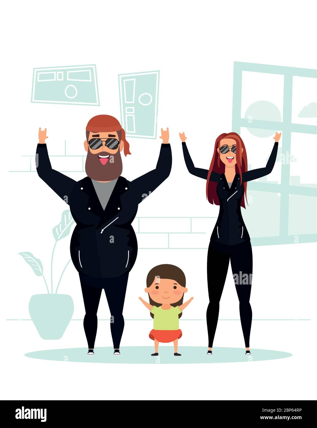 rude parents couple with daughter stay at home Stock Vector Image & Art ...