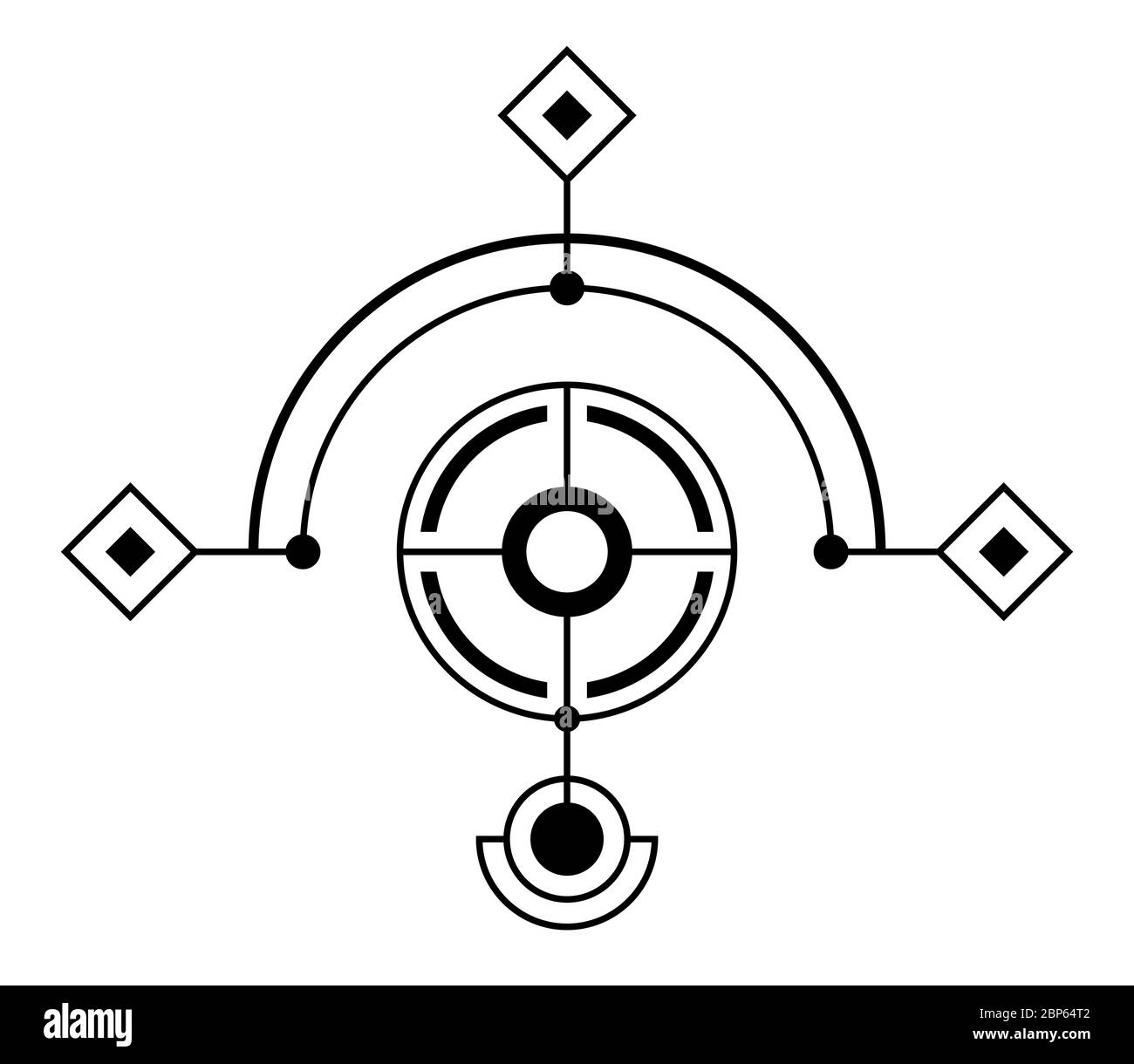 Abstract geometric symbol. Sacred geometry sign with geometric shapes ...