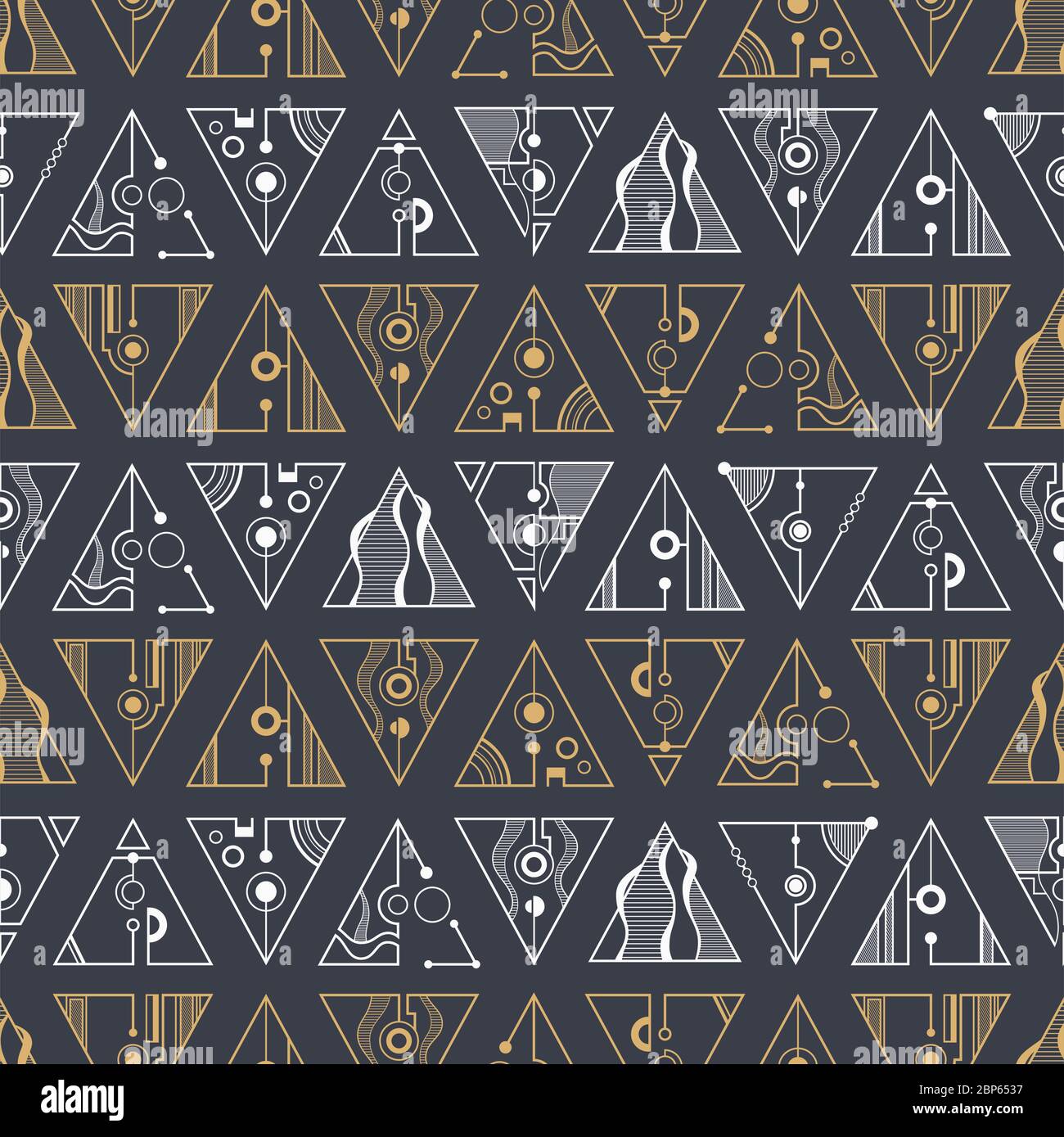 Abstract seamless pattern of triangles, separated with lines and ...