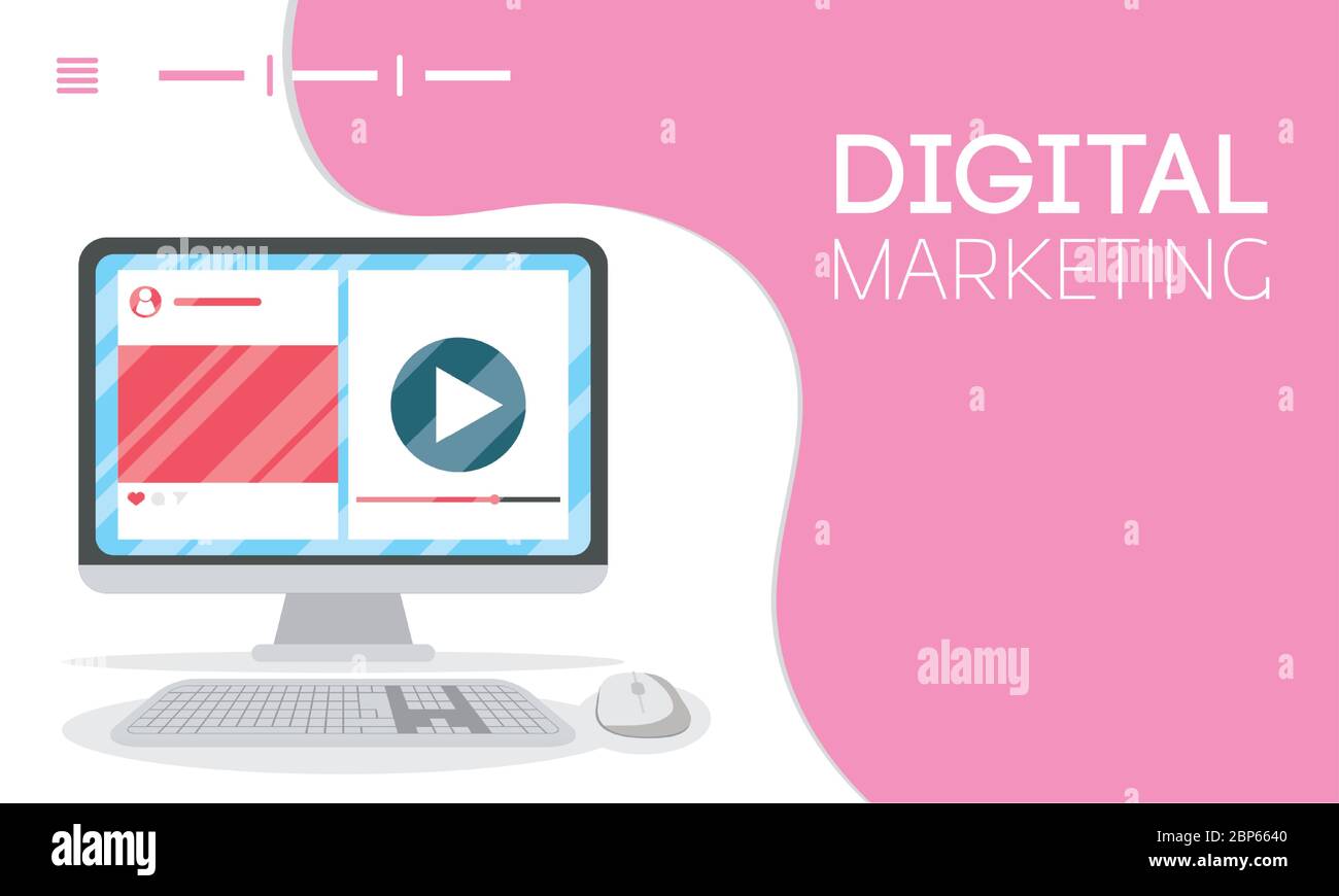 digital marketing tech with desktop Stock Vector Image & Art - Alamy