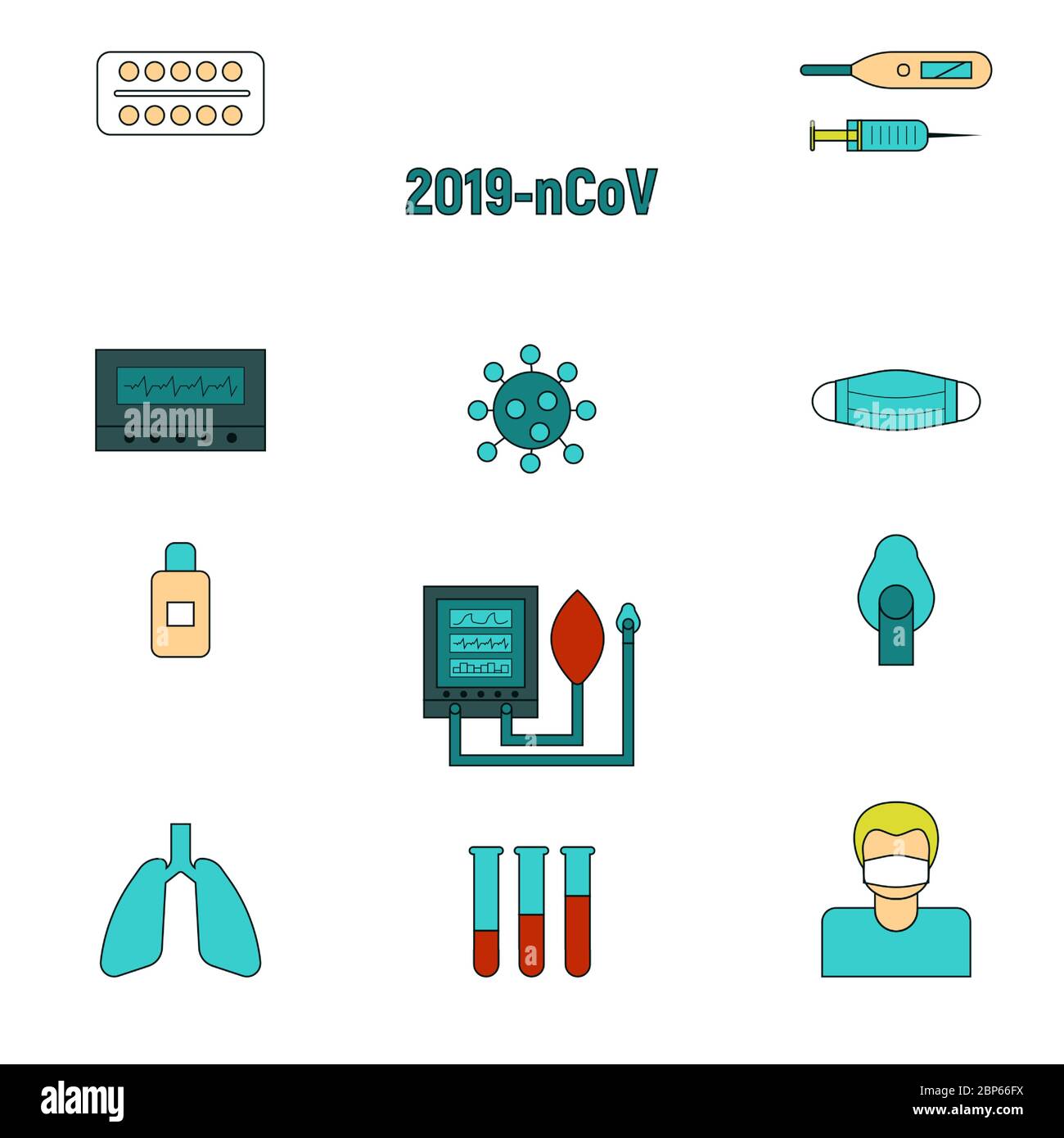 COVID-19 protection icons set. Corona virus pandemic signs vector ...