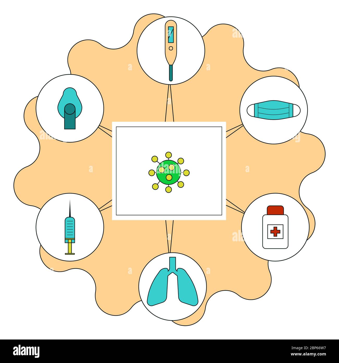 COVID-19 epidemic icons set. Coronavirus pandemic signs vector ...