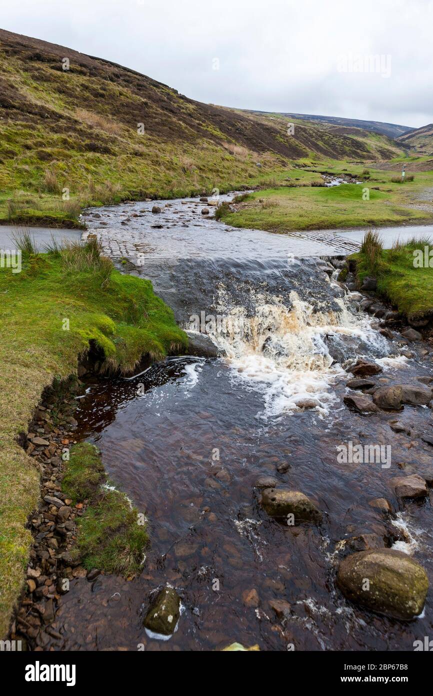 Ford at Fore Gill Gate, Reeth Moor, North Yorkshire, England, UK: made ...