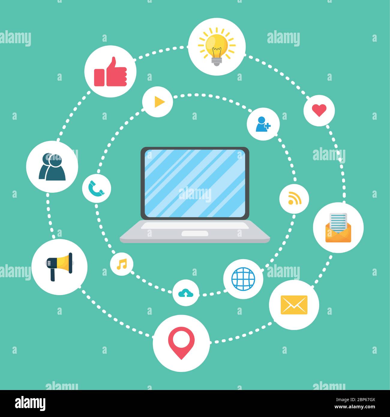 digital marketing tech with laptop Stock Vector Image & Art - Alamy