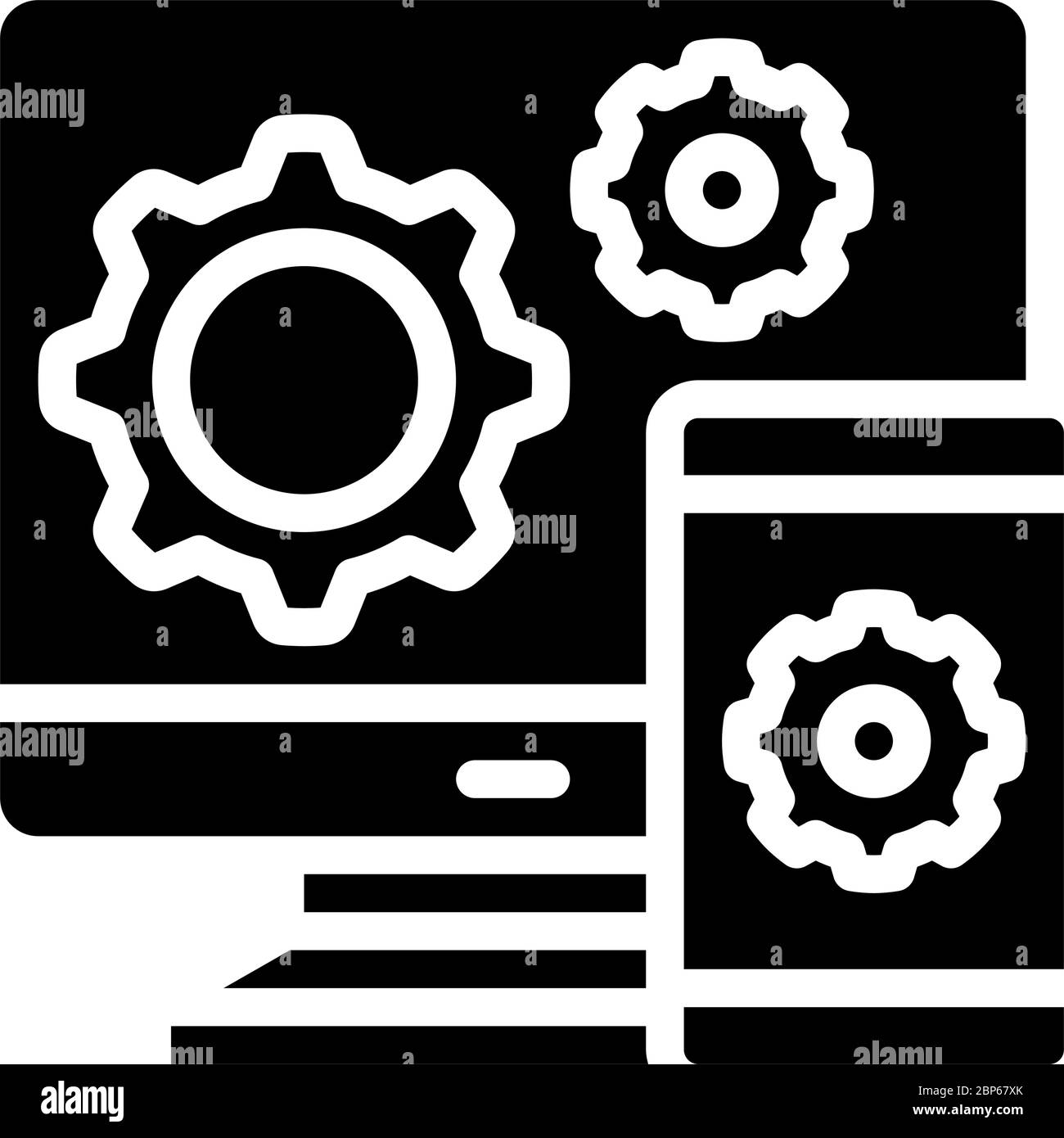 Mobile development icons Black and White Stock Photos & Images - Alamy