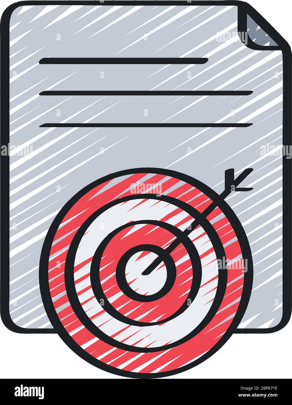 Document with target infront representing ‘Project Targets’ Stock ...