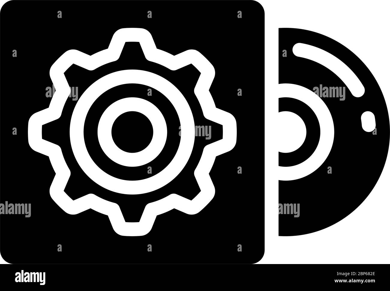 Software disc with cogwheel Stock Vector Image & Art - Alamy