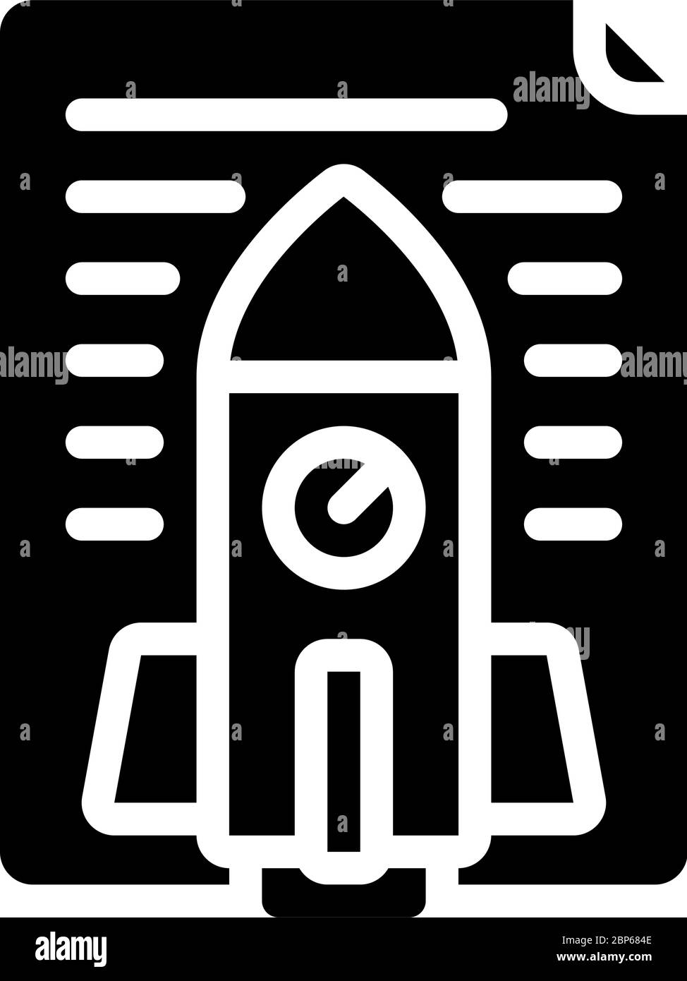 Rocket launch infront of paper representing ‘Launch Project’ Stock ...