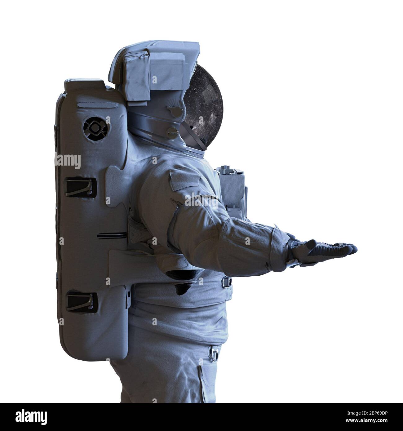 astronaut presenting an empty space isolated on white background Stock ...