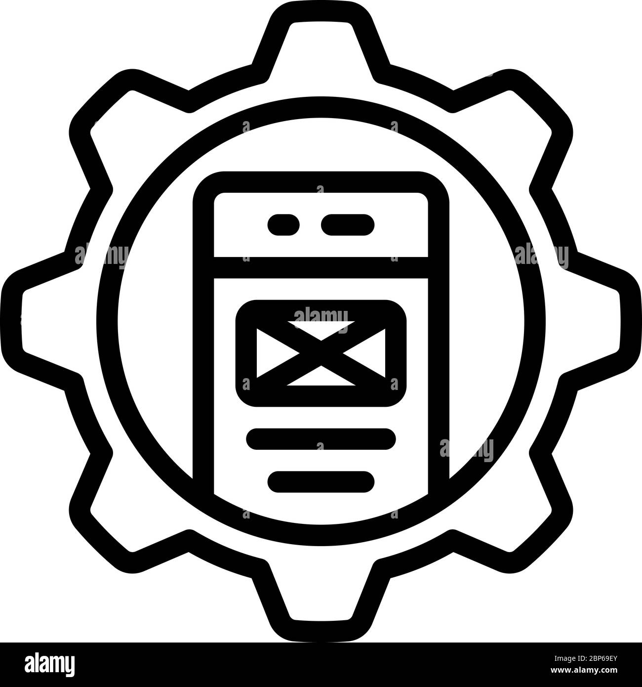 Mobile development icons Black and White Stock Photos & Images - Alamy