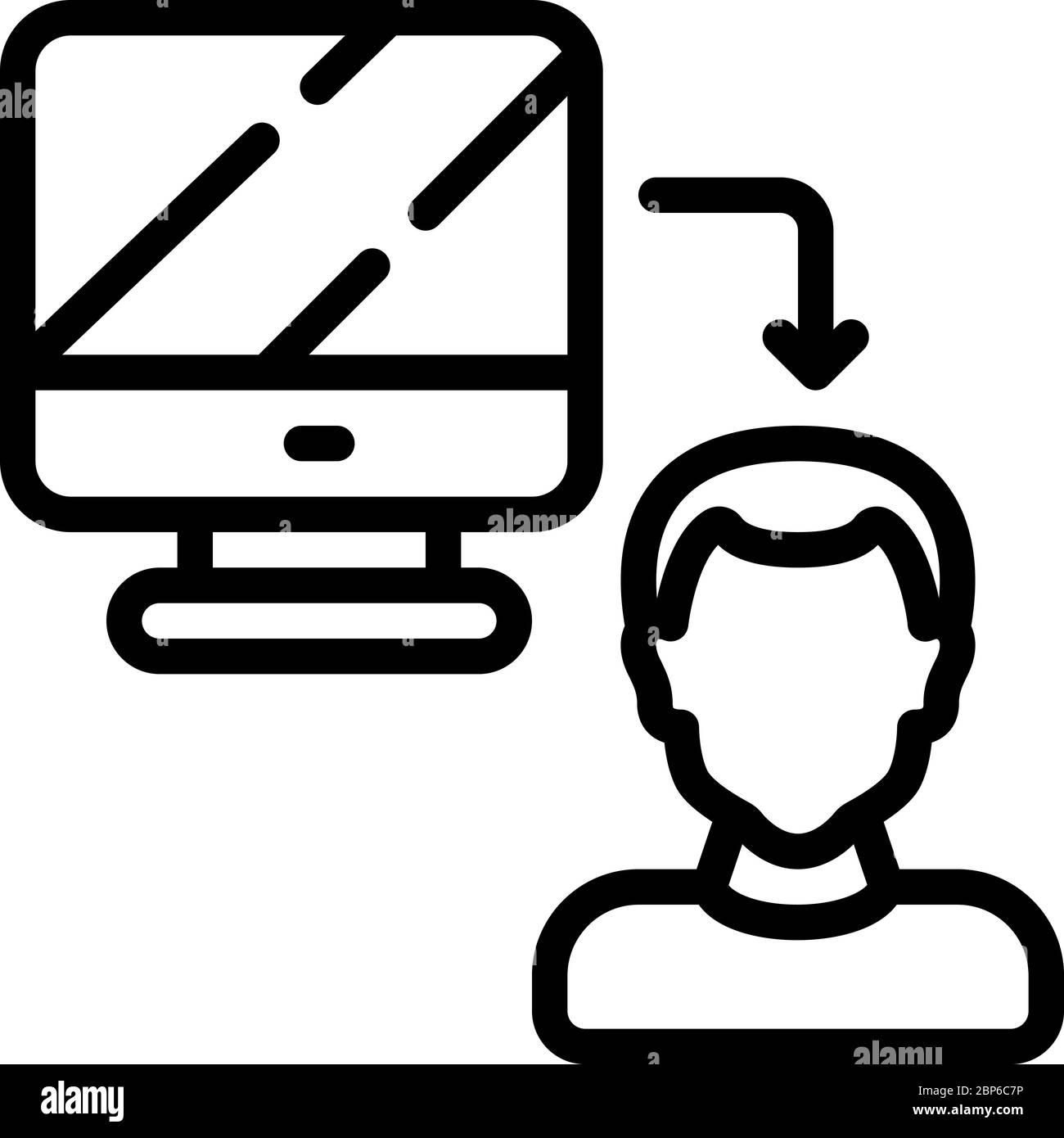 Computer with avatar icon Stock Vector Image & Art - Alamy