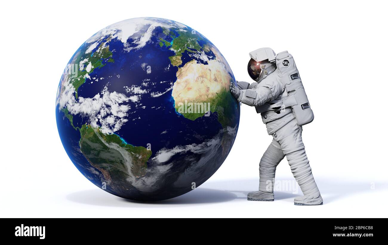 astronaut and planet Earth, world of the solar system Stock Photo - Alamy