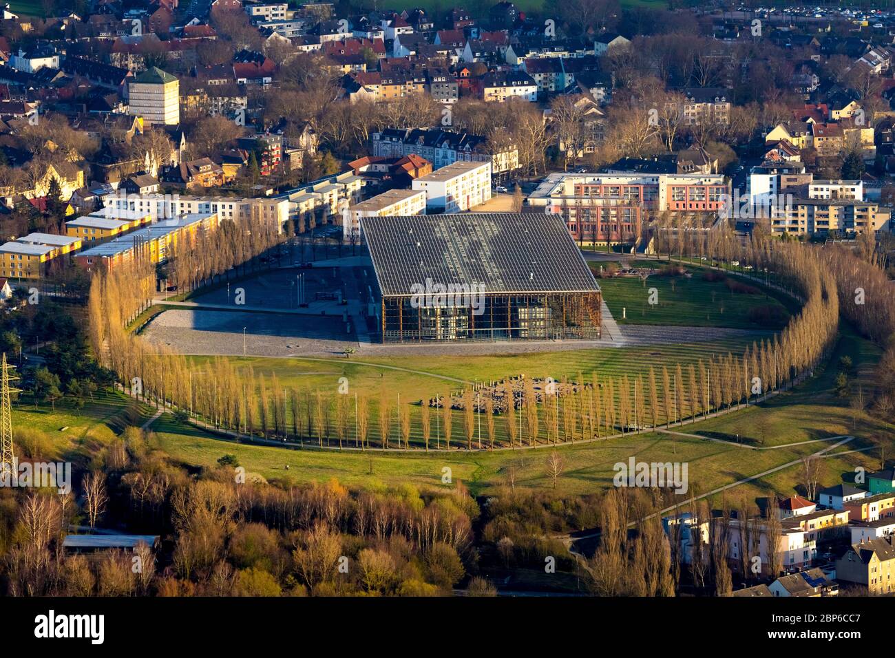 Aerial view, training center Akademie Mont-Cenis, solar academy Mont ...